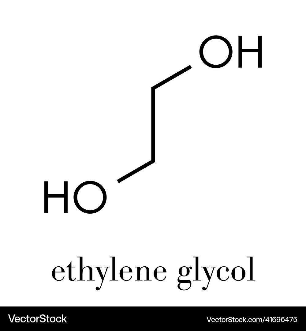 Ethylene glycol car antifreeze and polyester Vector Image