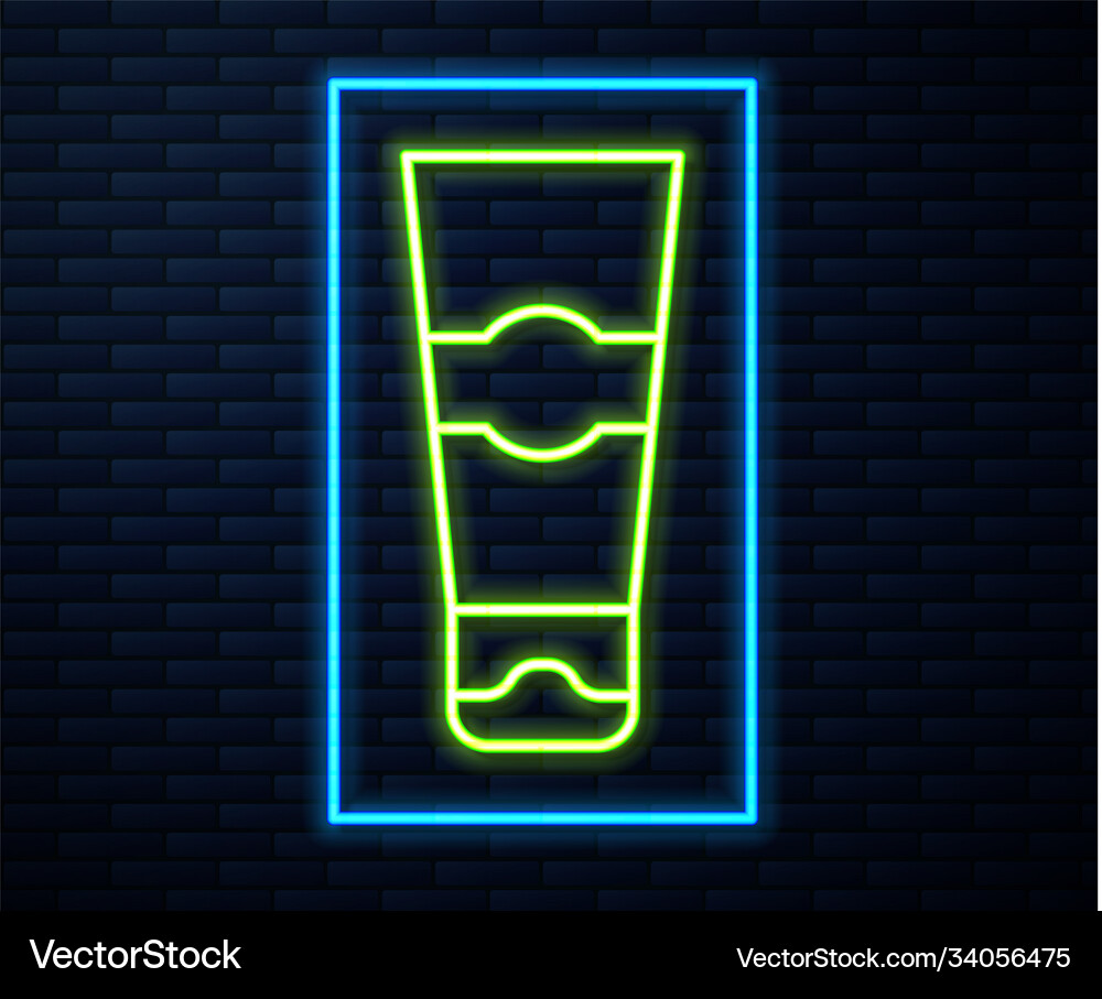Glowing neon line tube toothpaste icon isolated Vector Image