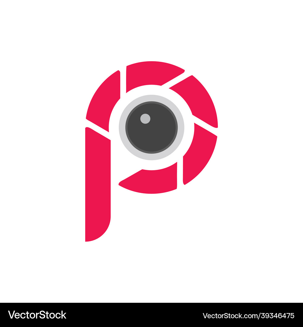 Graphic of p camera logo suitable Royalty Free Vector Image
