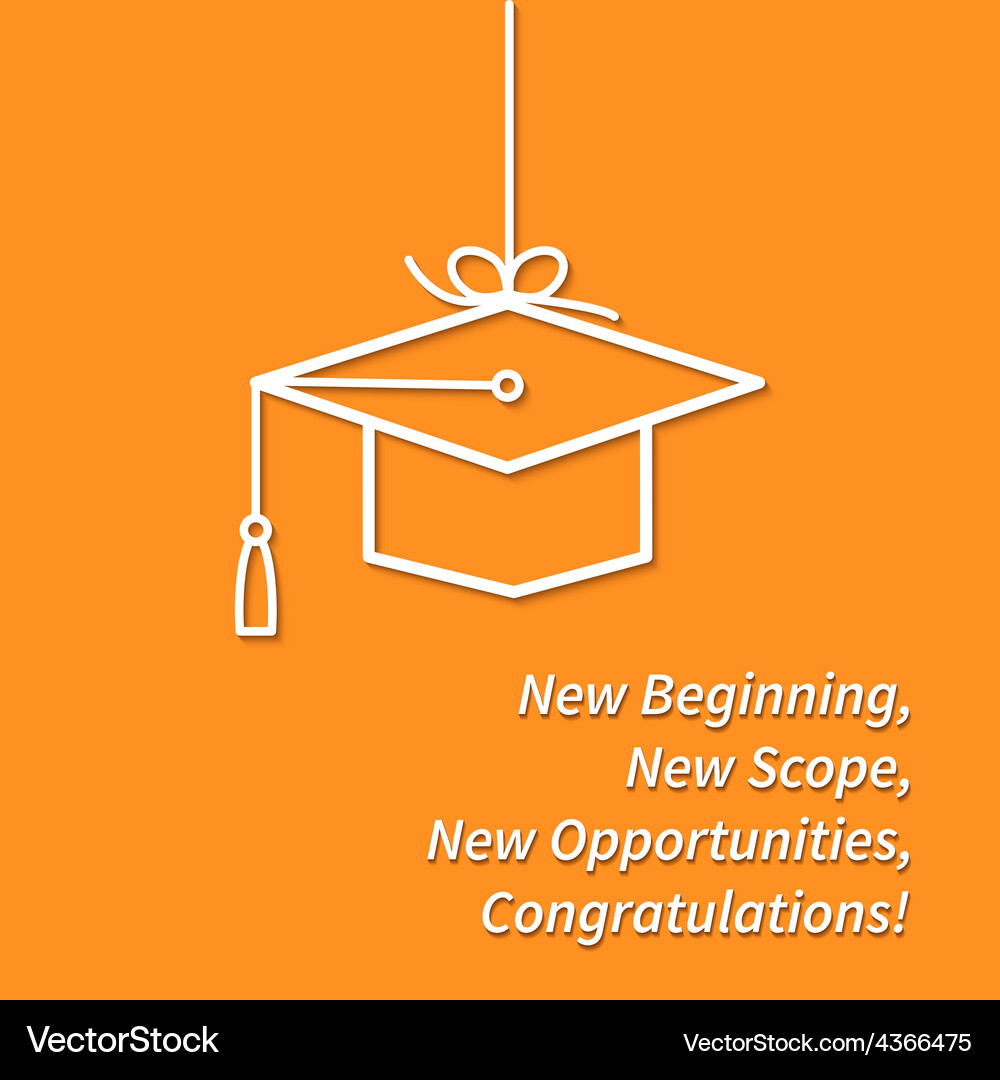 Greeting card with congratulations graduate Vector Image