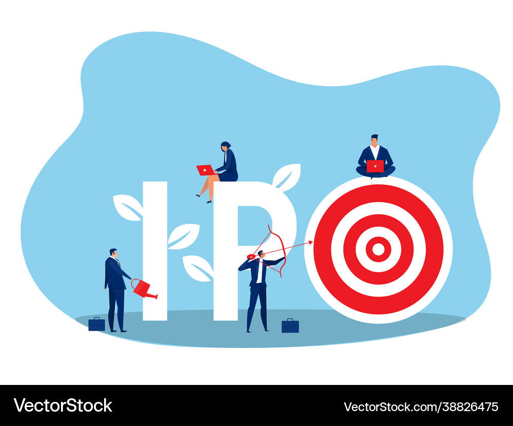 Ipo initial public offering people investing Vector Image