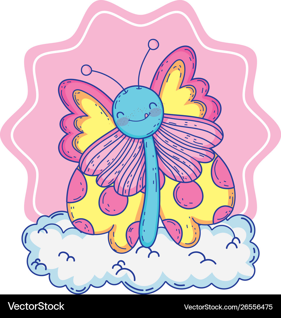 Isolated butterfly draw cartoon design Royalty Free Vector