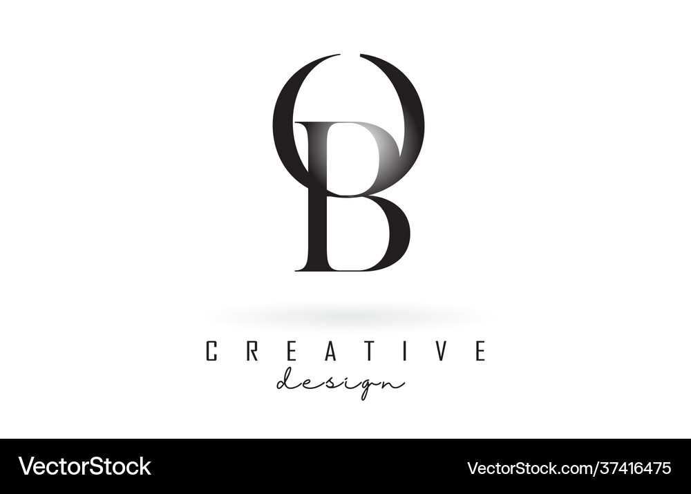 Ob o b letter design logo logotype concept Vector Image
