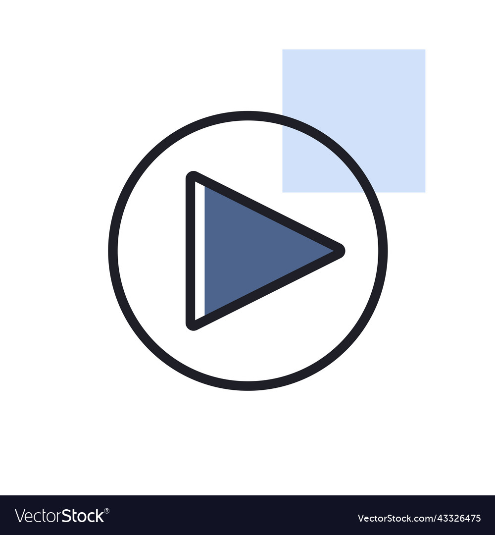 Play button flat icon Royalty Free Vector Image