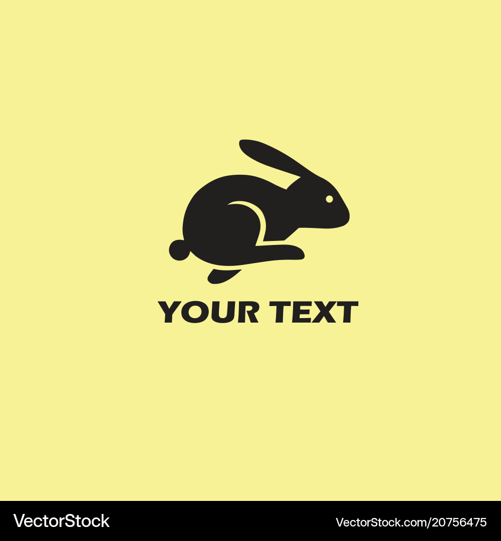 Rabbit logo template retro Royalty Free Vector Image