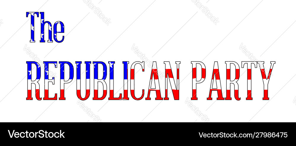 Republican party text over the stars Royalty Free Vector