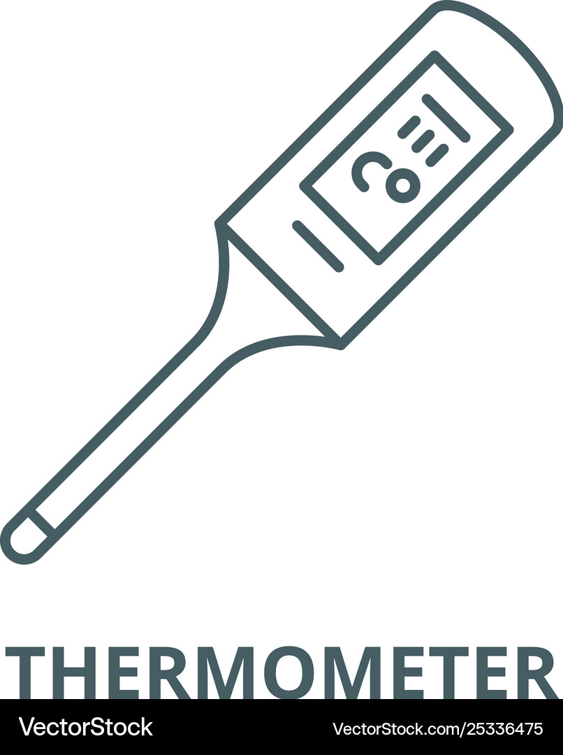 Thermometer line icon linear concept Royalty Free Vector
