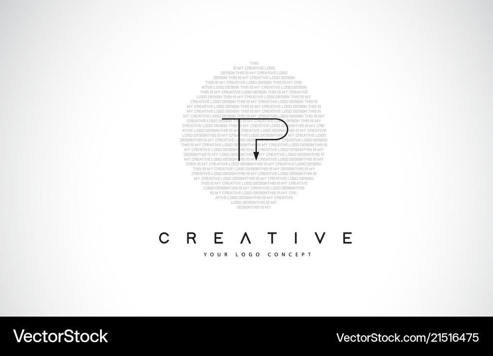 Tp t p logo design with black and white creative Vector Image
