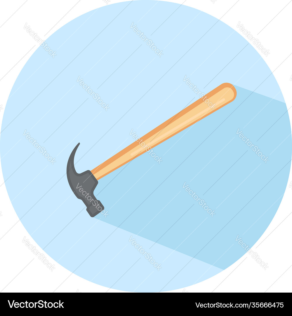 Wooden hammer on a white background Royalty Free Vector