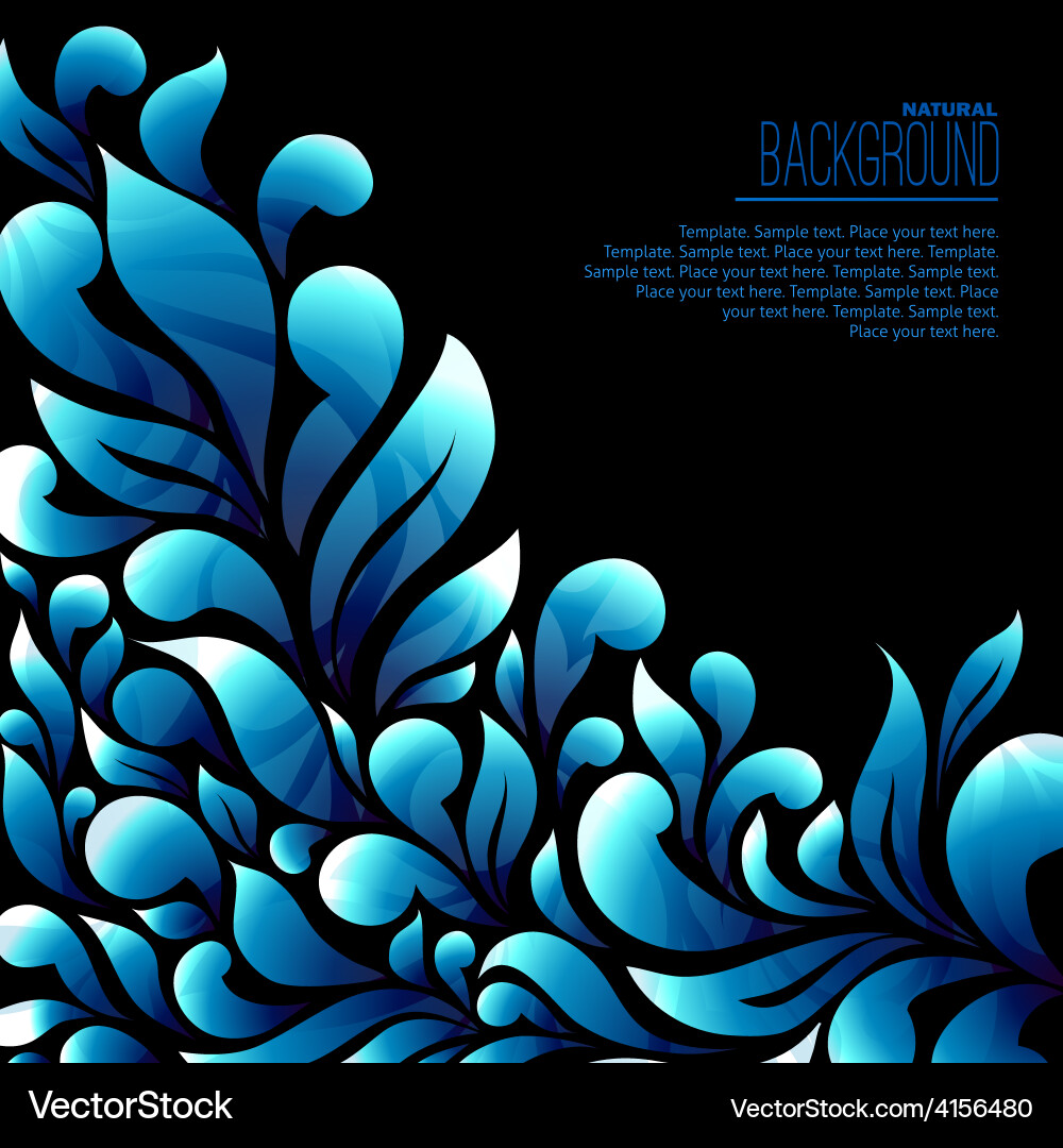 Abstract floral background with drops and leaves Vector Image