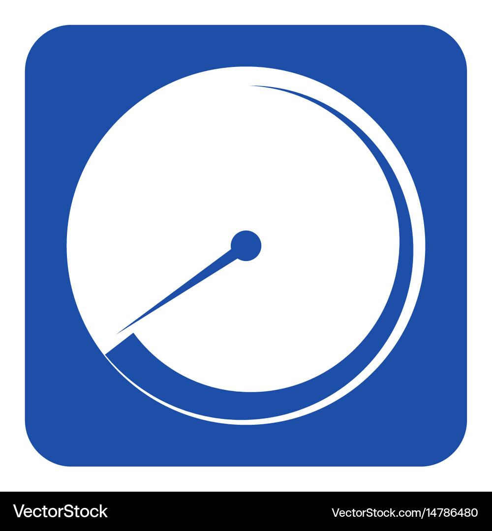 Blue white sign - gauge dial symbol Royalty Free Vector