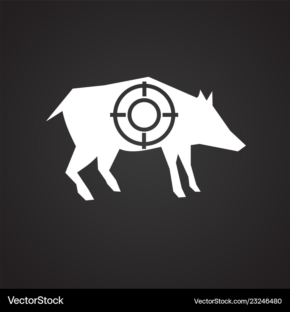 Boar target icon on black background for graphic Vector Image