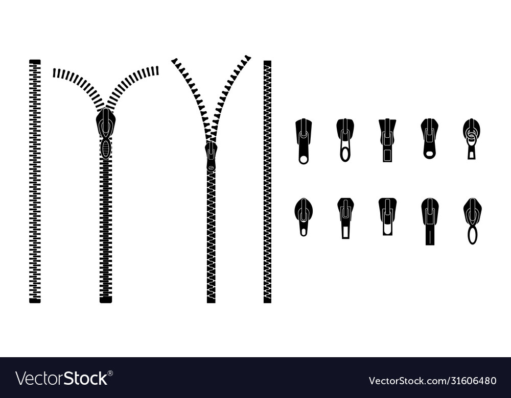Closed open zipper Royalty Free Vector Image - VectorStock