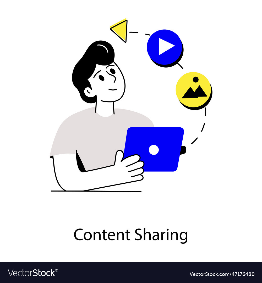 Content sharing Royalty Free Vector Image - VectorStock