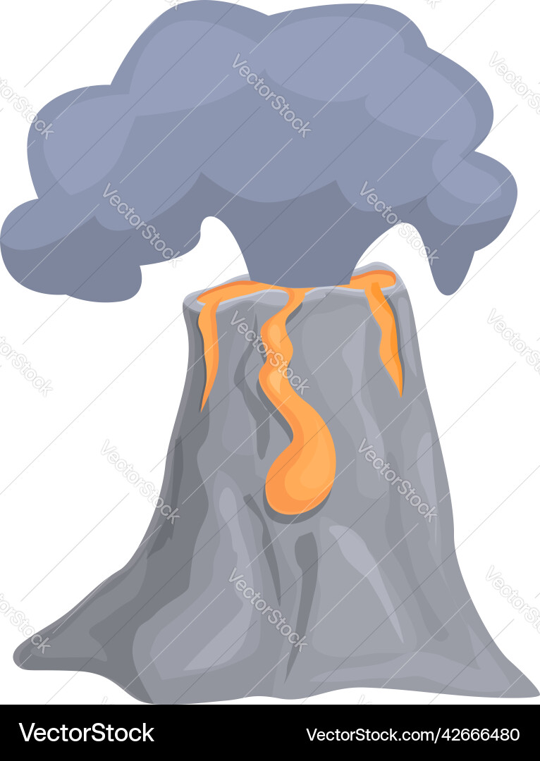 Cross volcano icon cartoon volcanic Royalty Free Vector
