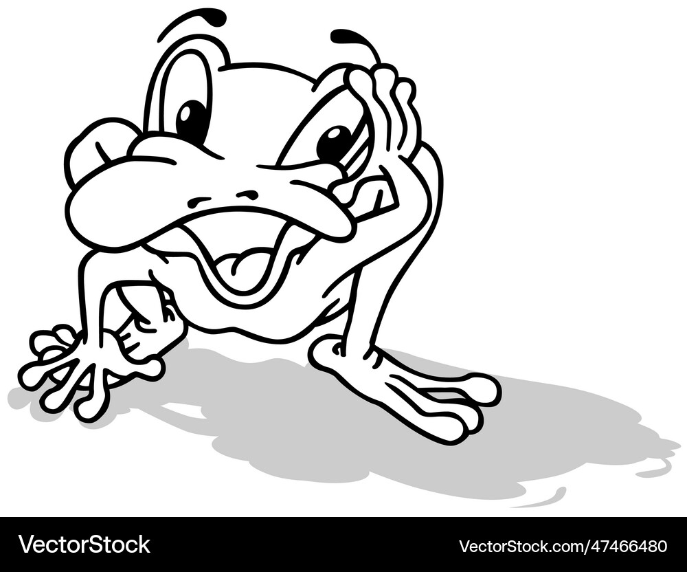 Drawing of a surprised frog Royalty Free Vector Image