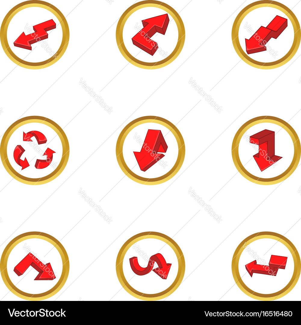 Driving direction icons set cartoon style Vector Image