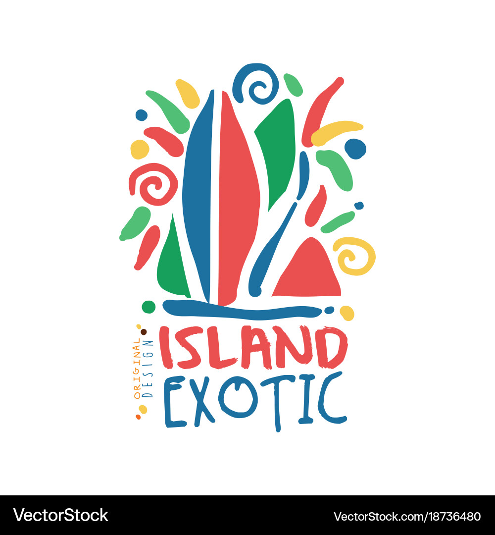 Exotic summer vacation colorful logo Royalty Free Vector