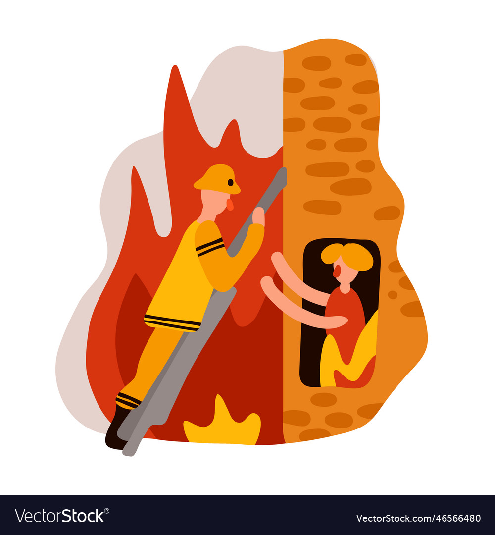 Fire fighting composition Royalty Free Vector Image