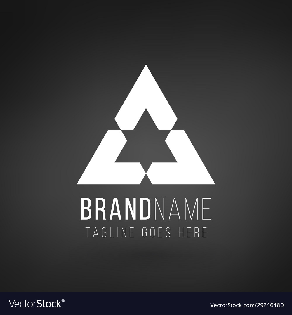 Geometrical triangle or arrow in three parts logo Vector Image