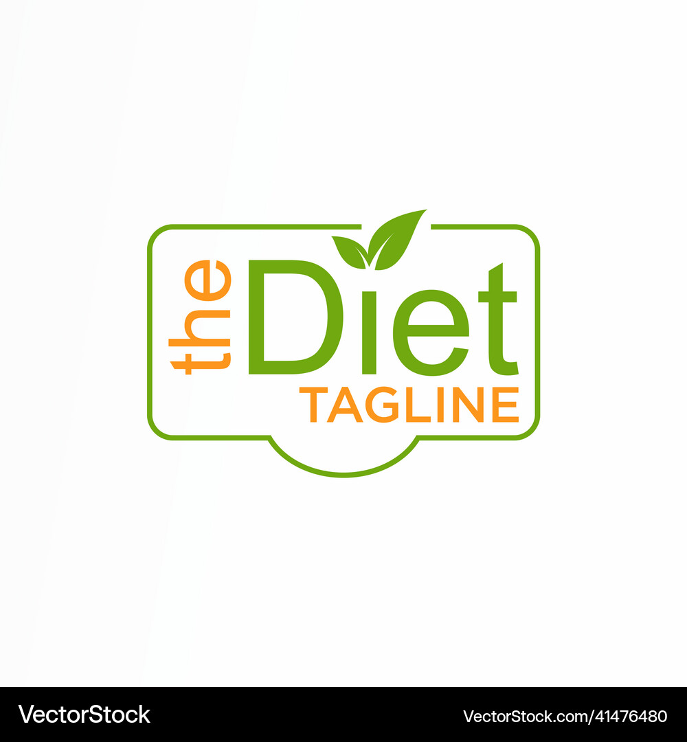 Graphic letter writting diet font with leaf Vector Image
