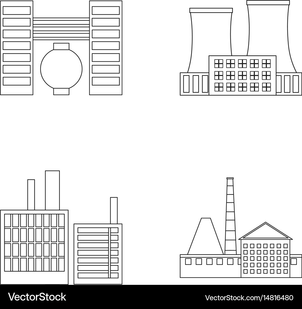 Industry productionfactory set collection icons Vector Image