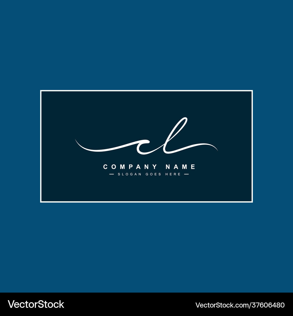 Initial letter cl logo - hand drawn signature Vector Image
