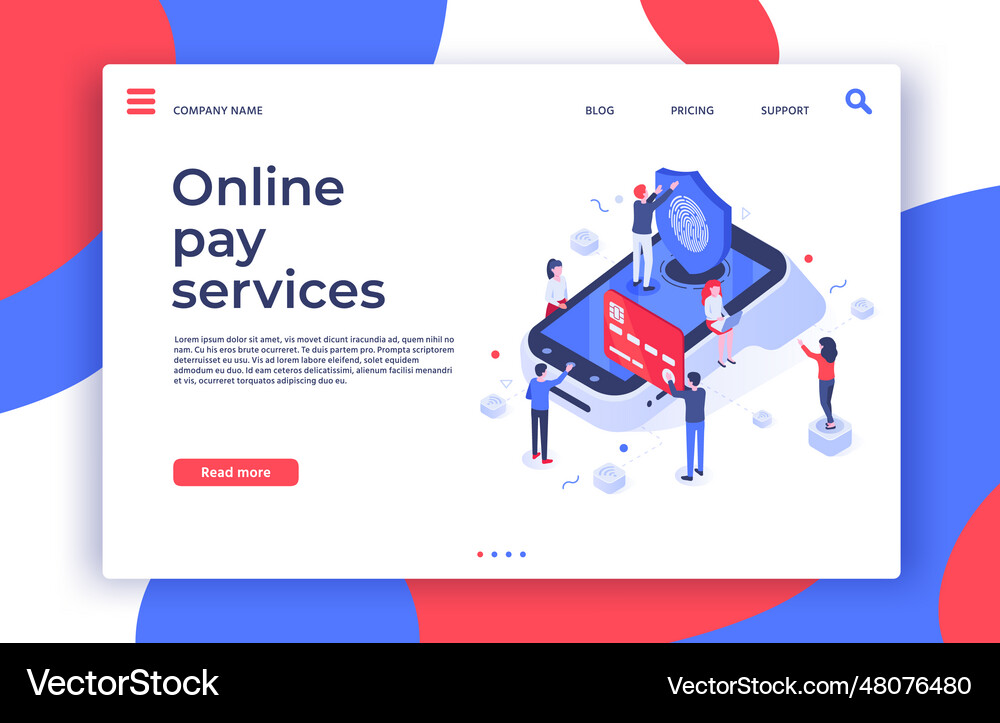 Isometric mobile payments people pay via pos Vector Image