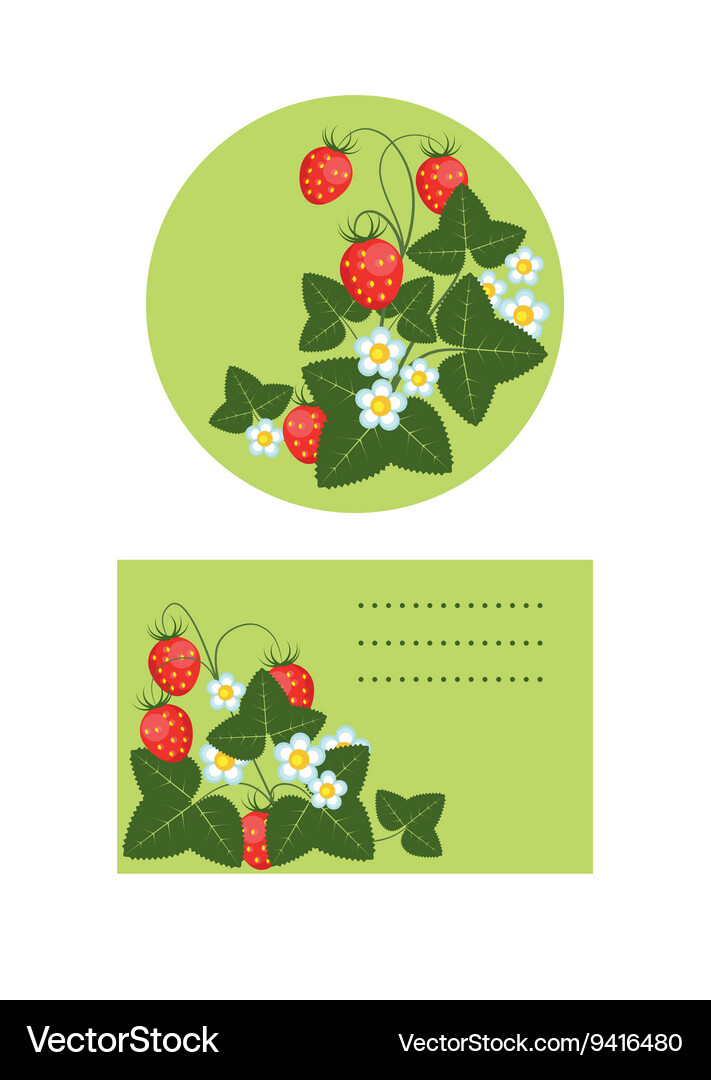 Labels with strawberries Royalty Free Vector Image