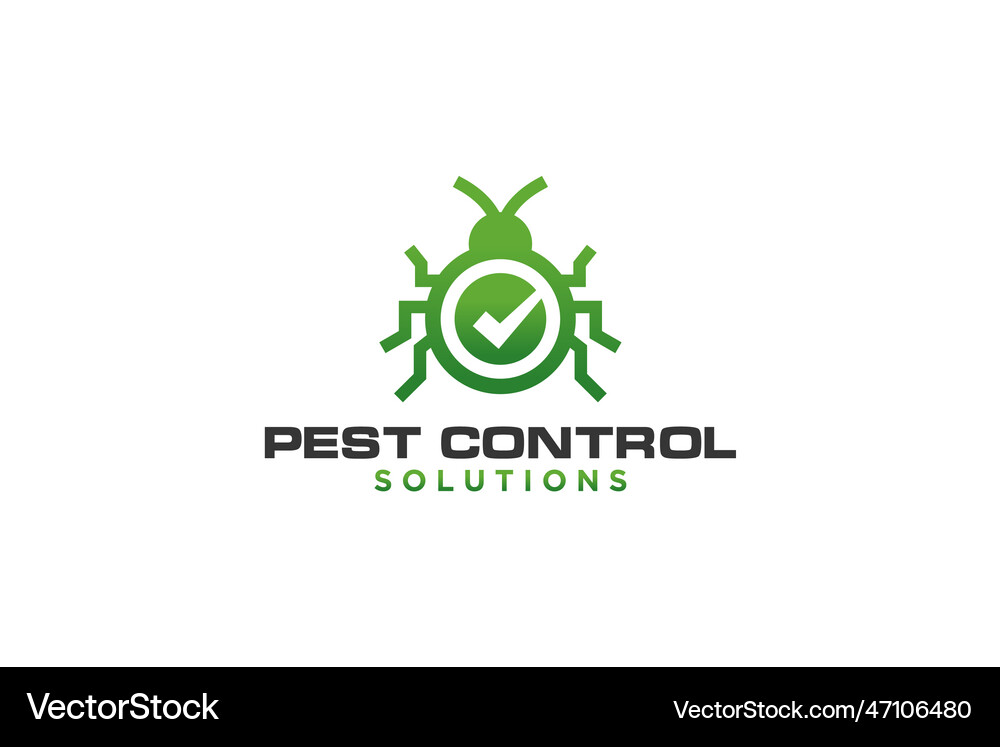 Pest control service icons with insects Royalty Free Vector
