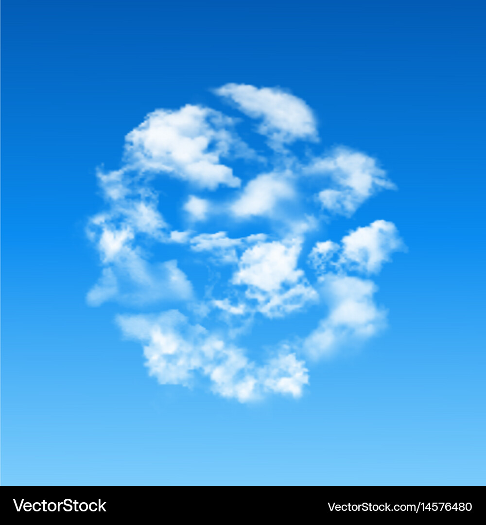 Round shape made clouds Royalty Free Vector Image
