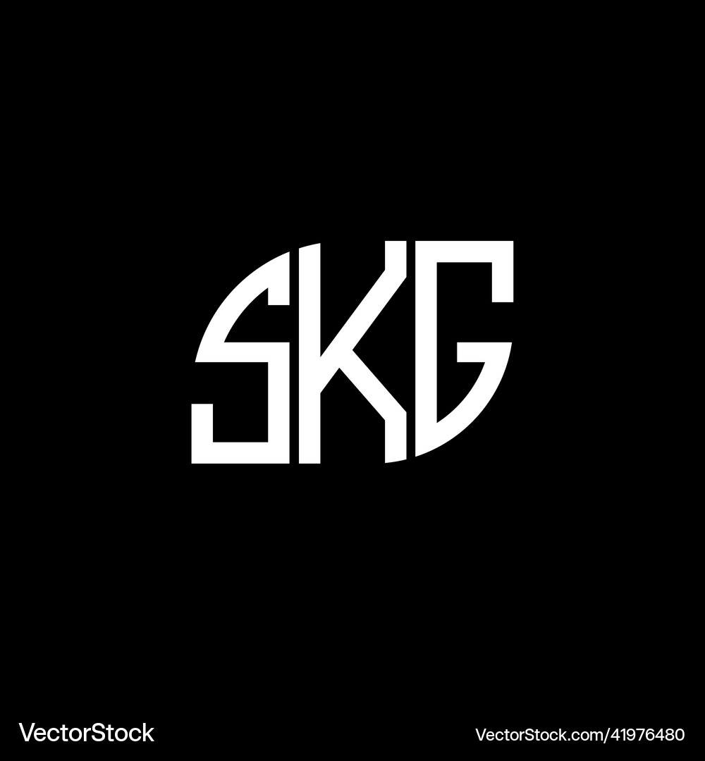 Skg letter logo design on black background Vector Image