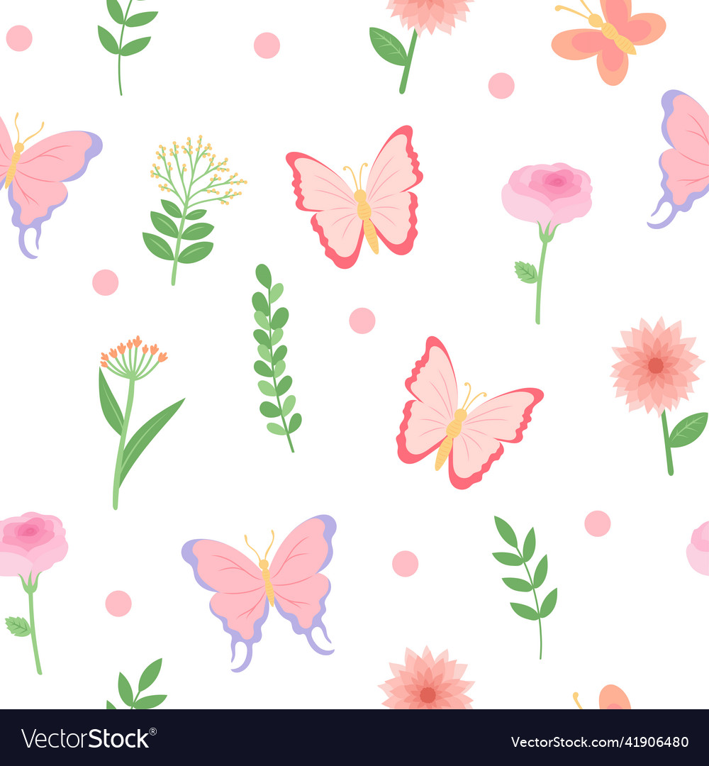 Spring seamless pattern with flowers Royalty Free Vector