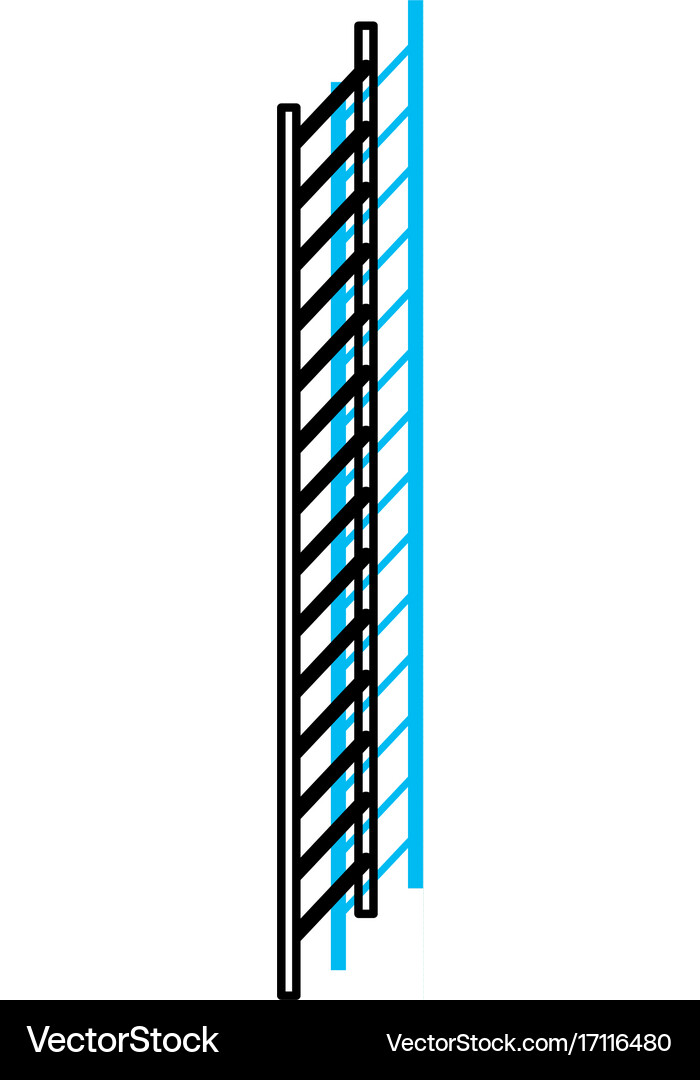 Stair in vertical position blue watercolor Vector Image