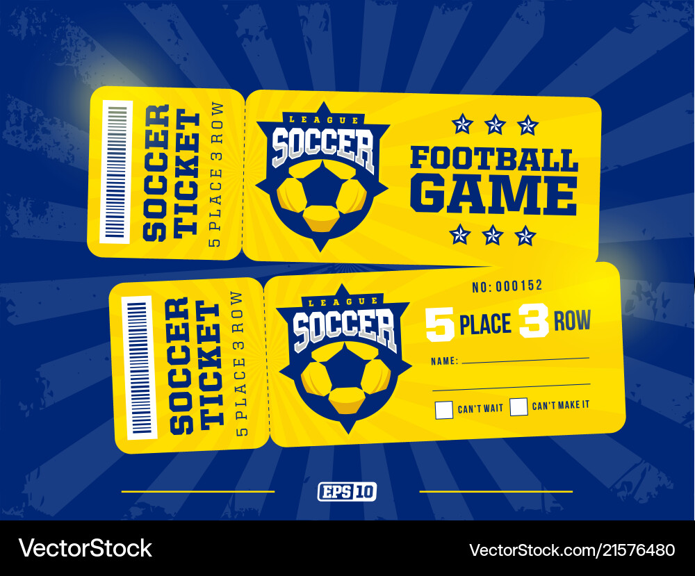 Two modern professional design football tickets Vector Image