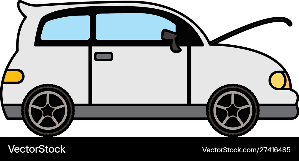 Car with open bonnet mechanic icon Royalty Free Vector Image