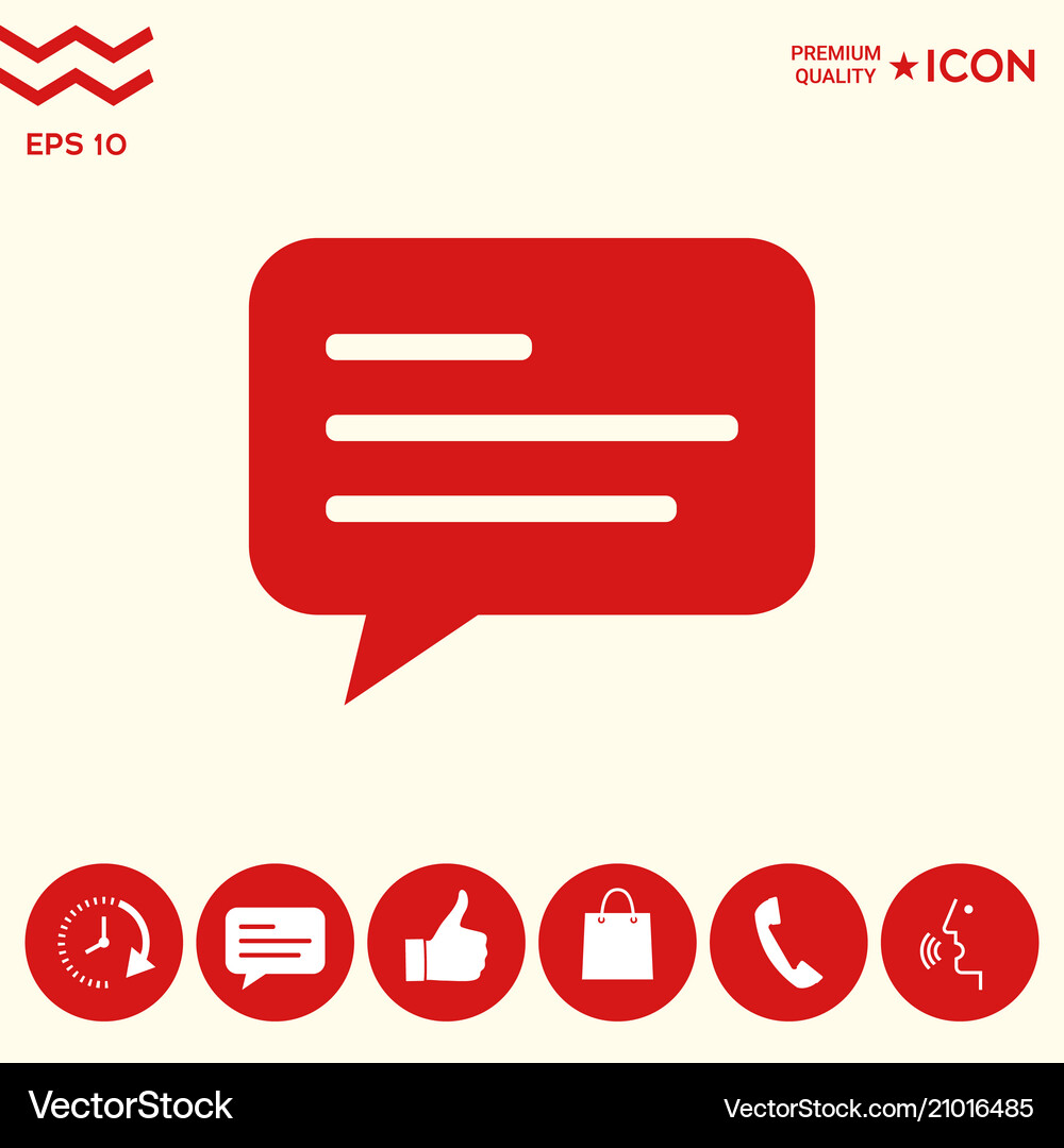 Chat icon sign with text symbol Royalty Free Vector Image