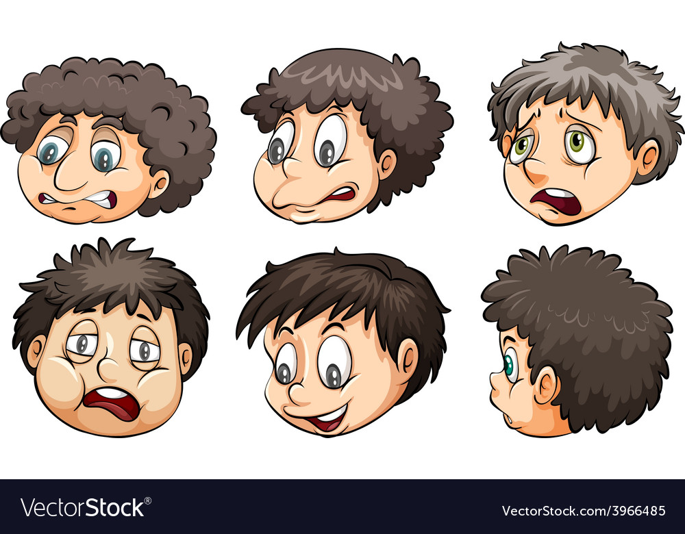 Faces with different expressions Royalty Free Vector Image