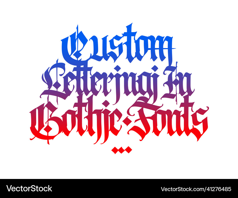 Gothic style lettering old germanic font Vector Image