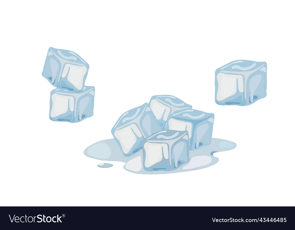 Ice cubes set Royalty Free Vector Image - VectorStock