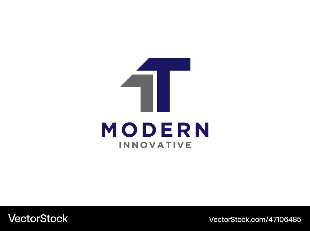 Letter t logo icon alphabet geometric shape Vector Image