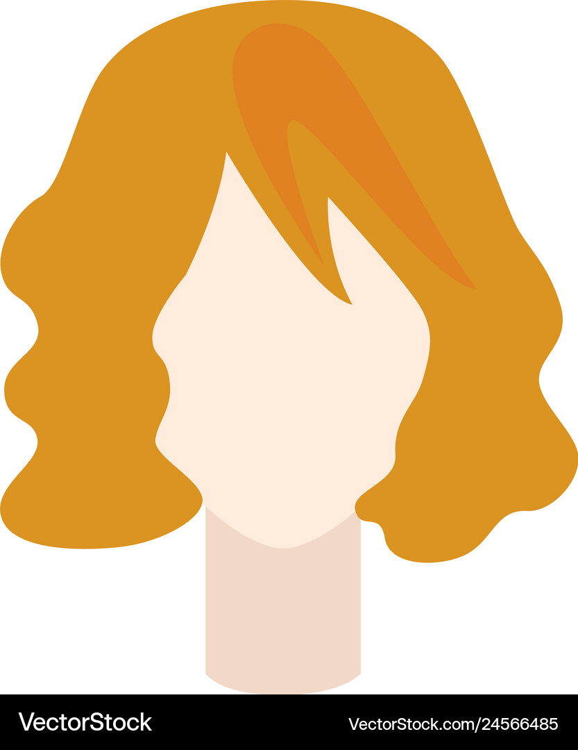 Middle-length hair flat on white Royalty Free Vector Image