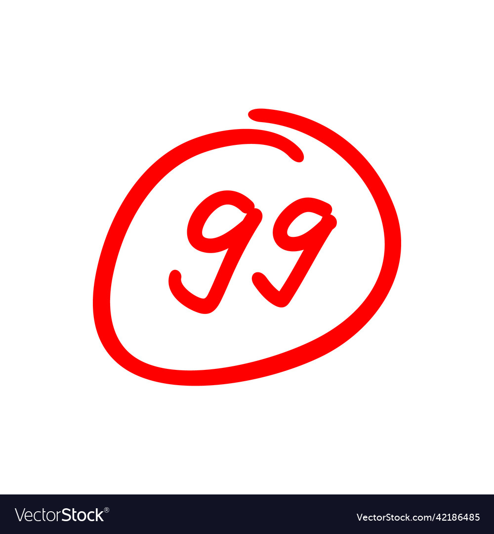 Ninety nine points 99 Royalty Free Vector Image