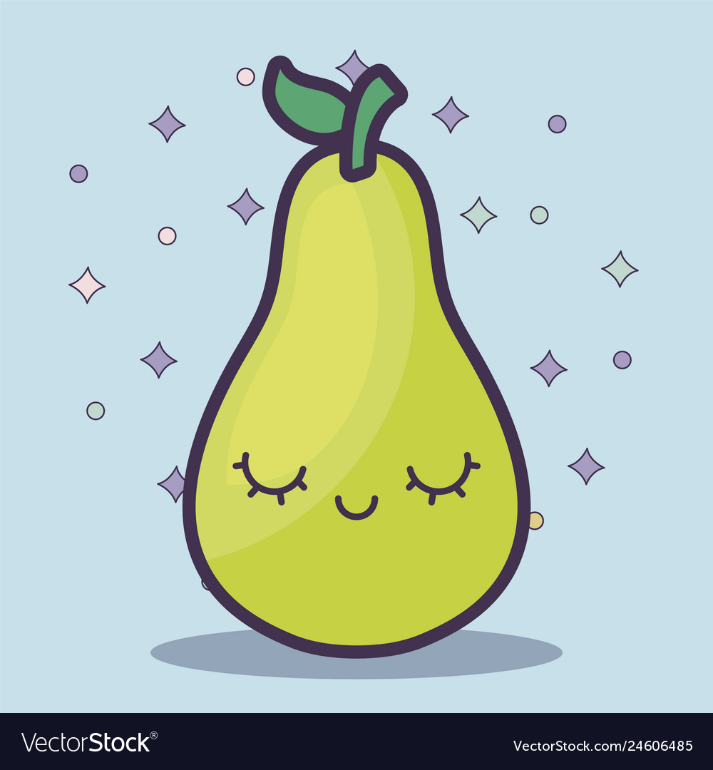 Pear fruit kawaii character Royalty Free Vector Image