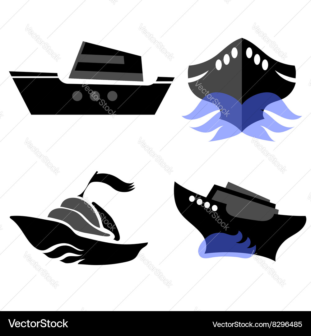 Set of boat icons Royalty Free Vector Image - VectorStock