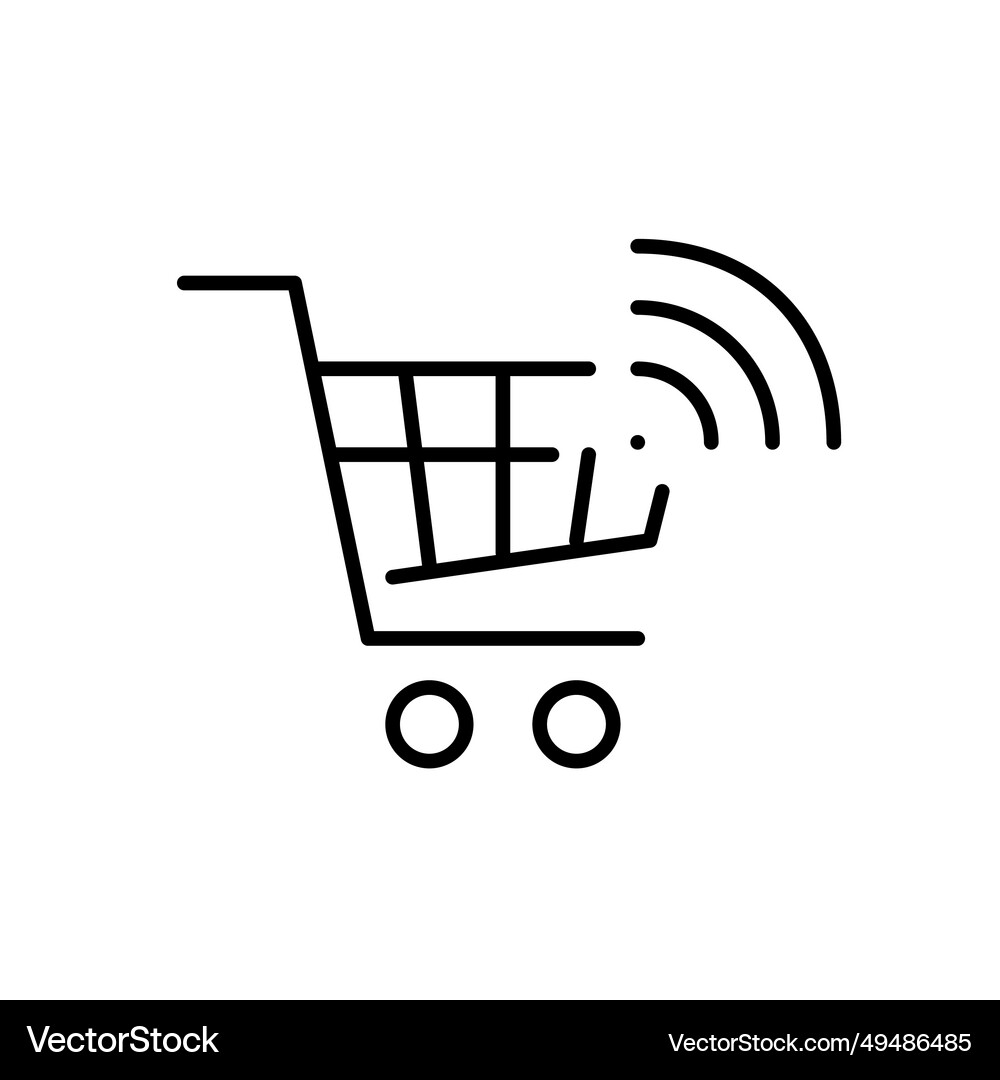 Smart shopping cart with wi fi technology Vector Image