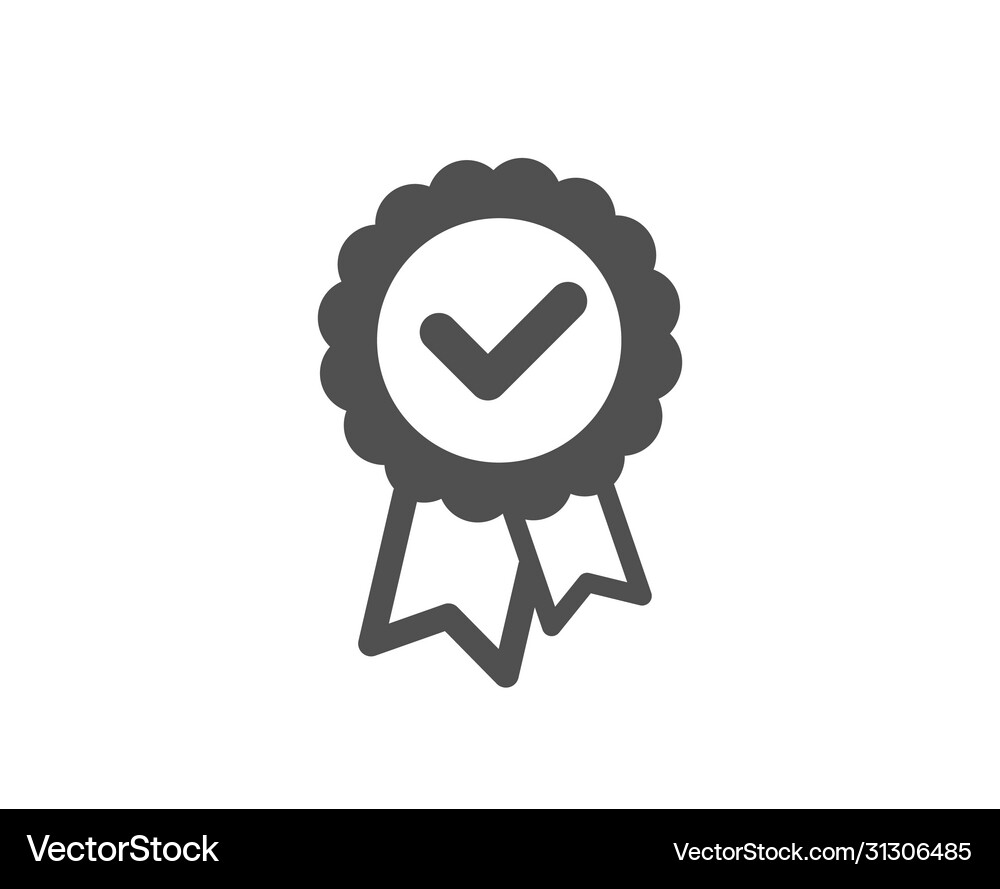 Tested stamp icon approved medal sign Royalty Free Vector