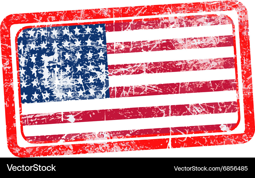 Usa flag red grunge rubber stamp Royalty Free Vector Image