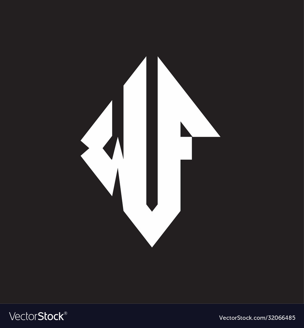 Wf logo monogram with sharp square design template