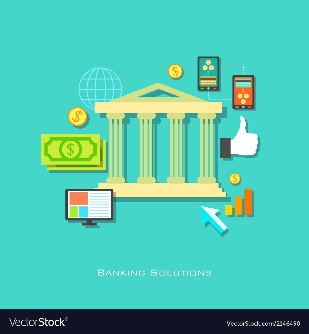 Banking solution concept Royalty Free Vector Image